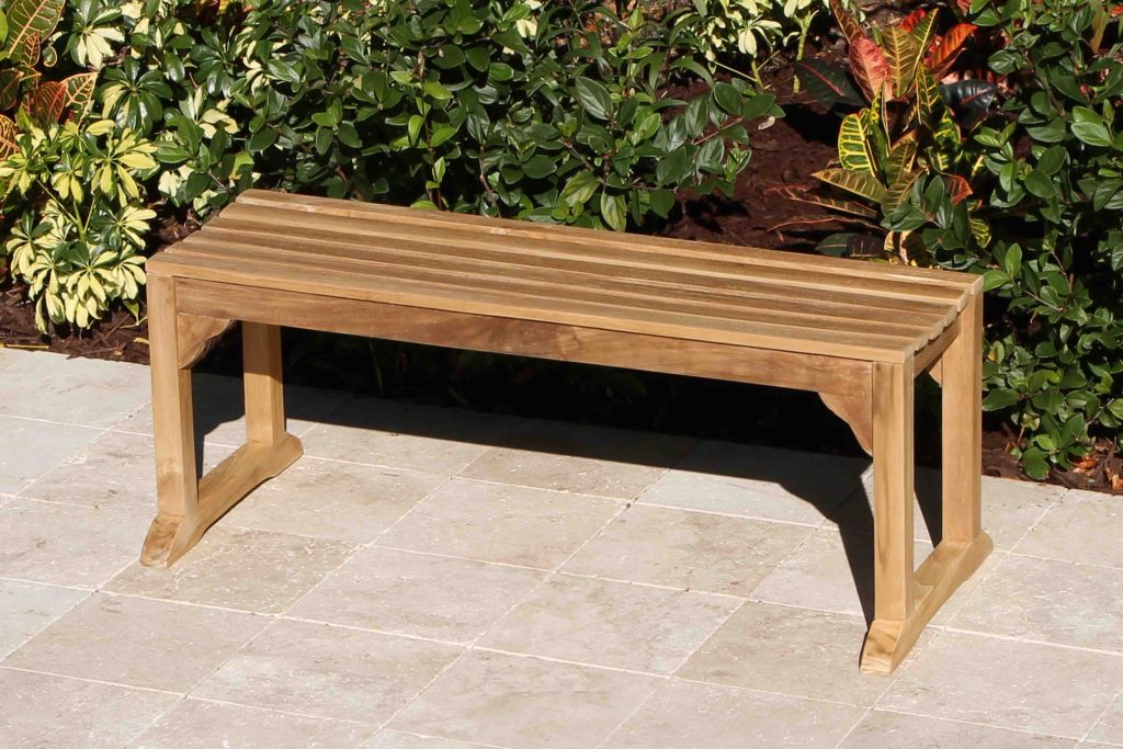 Java 48in Backless Teak Bench – Oceanic Teak Furniture