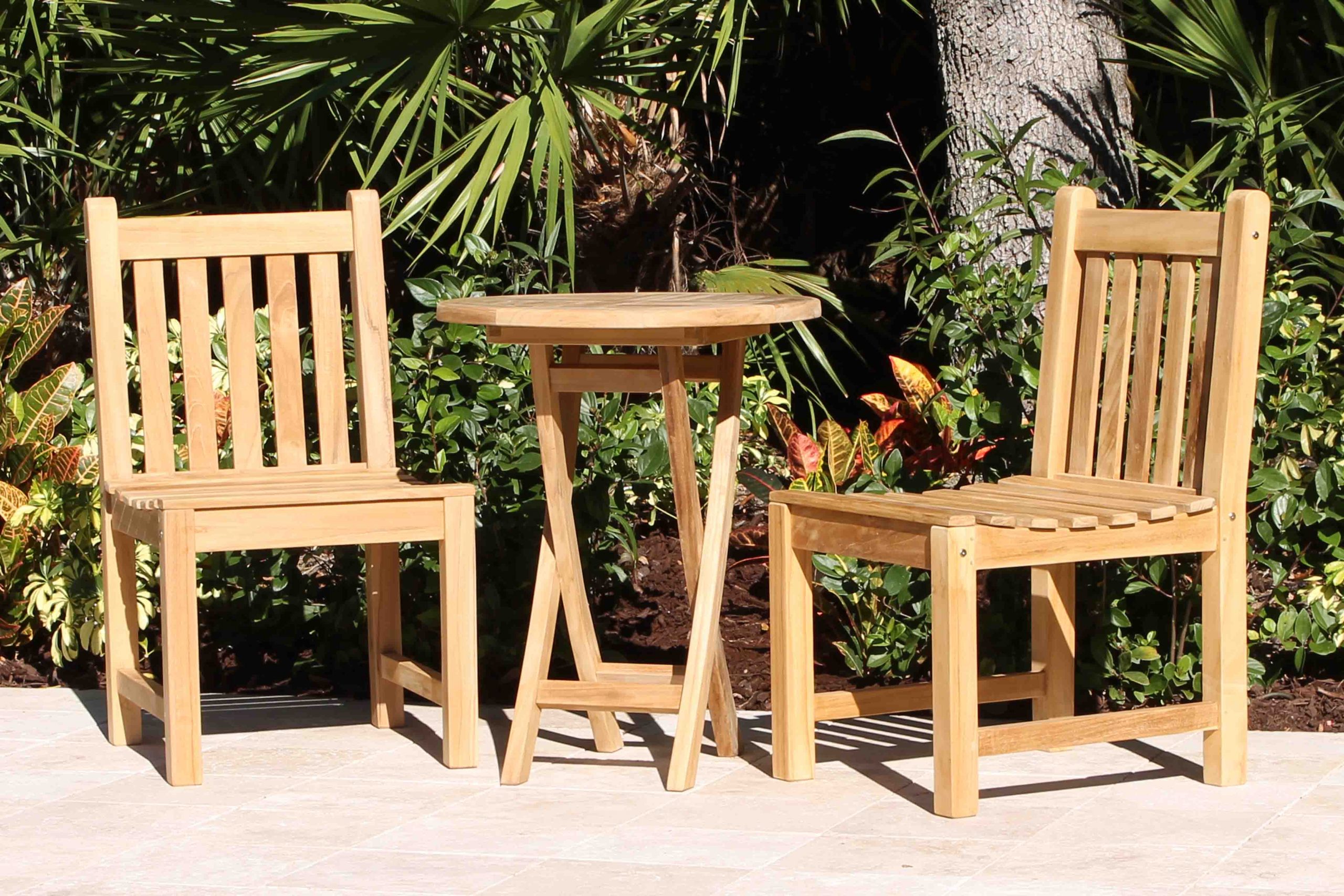 Folding Bistro Teak Table & Java Chairs Set – Oceanic Teak Furniture