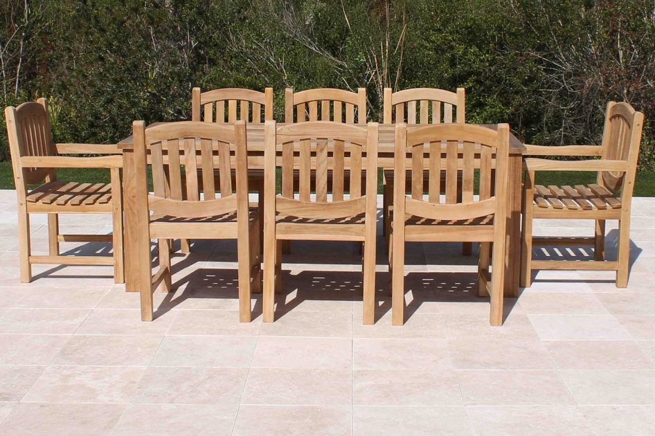 Teak 78in Modern Table & Java Oval Chairs Set Plus Free Cushions Pads ...