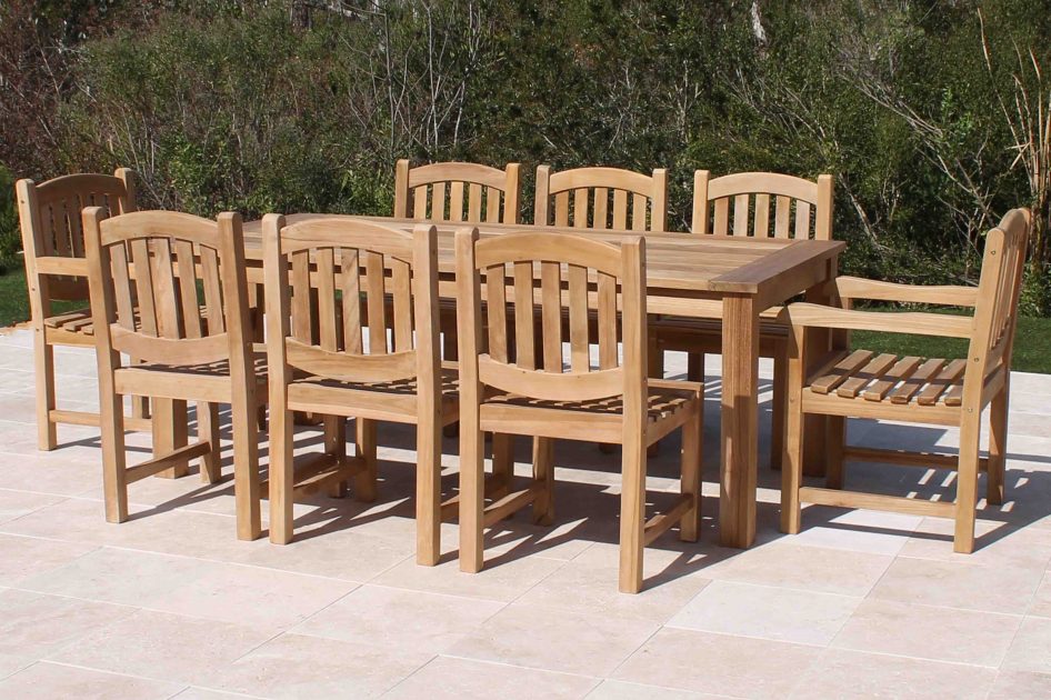 Teak 78in Modern Table & Java Oval Chairs Set Plus Free Cushions Pads ...