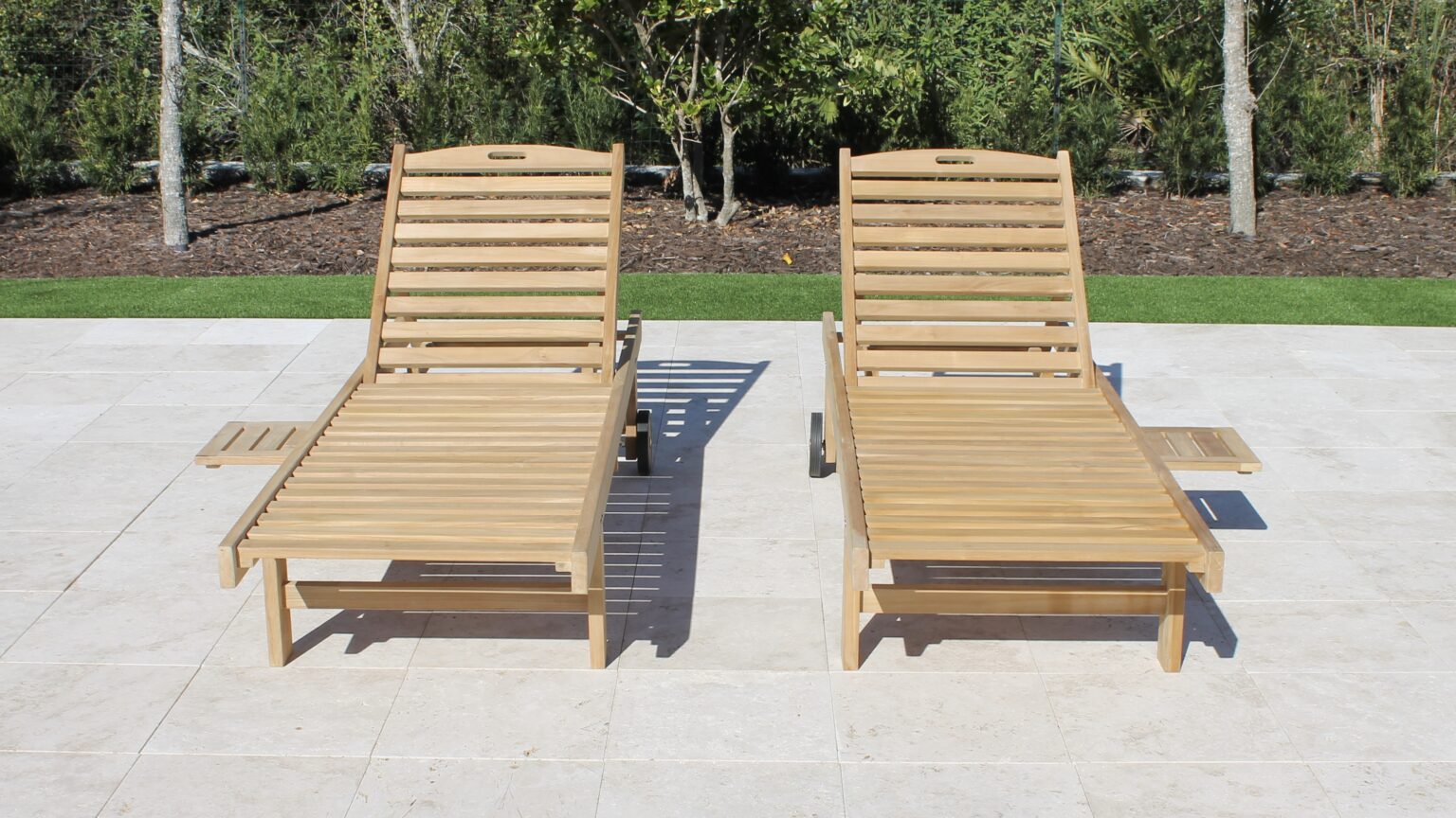 Set of 2 Teak Classic Loungers – Oceanic Teak Furniture