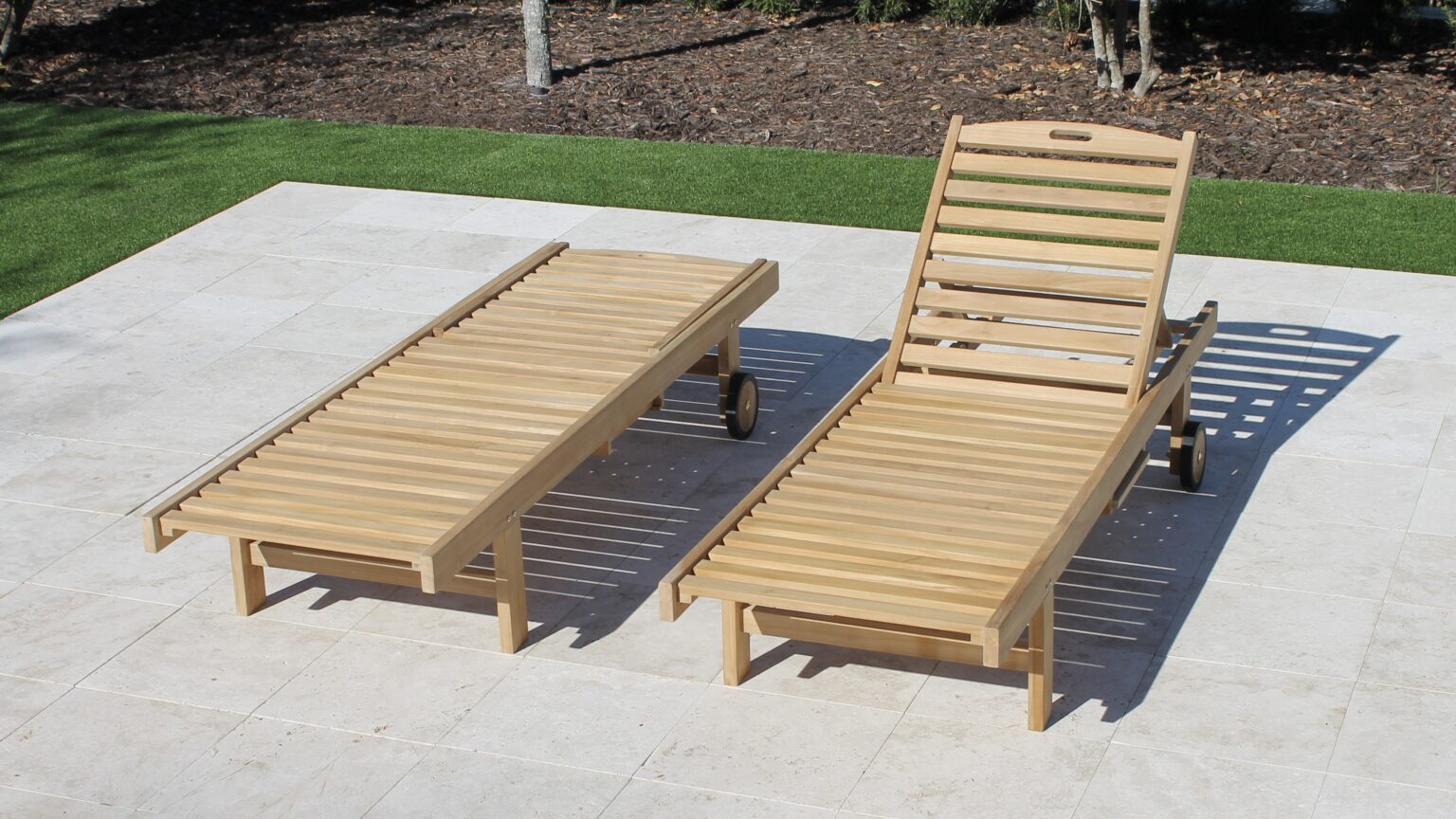 Set of 2 Teak Classic Loungers – Oceanic Teak Furniture