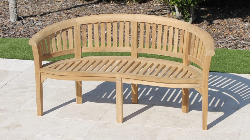 Teak 64in Deluxe Banana Bench – Oceanic Teak Furniture