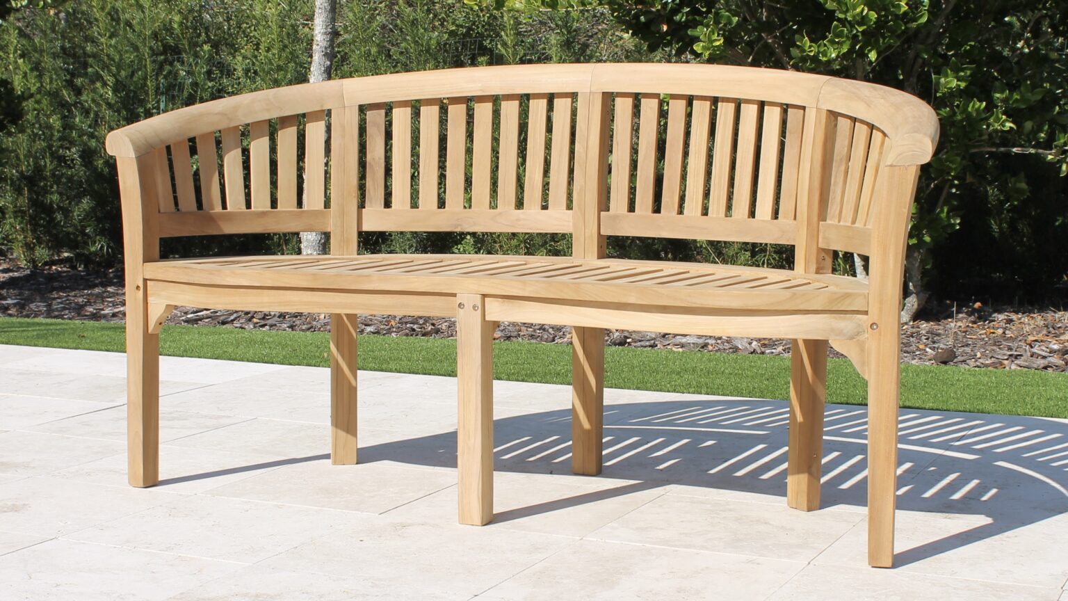 Teak 64in Deluxe Banana Bench – Oceanic Teak Furniture
